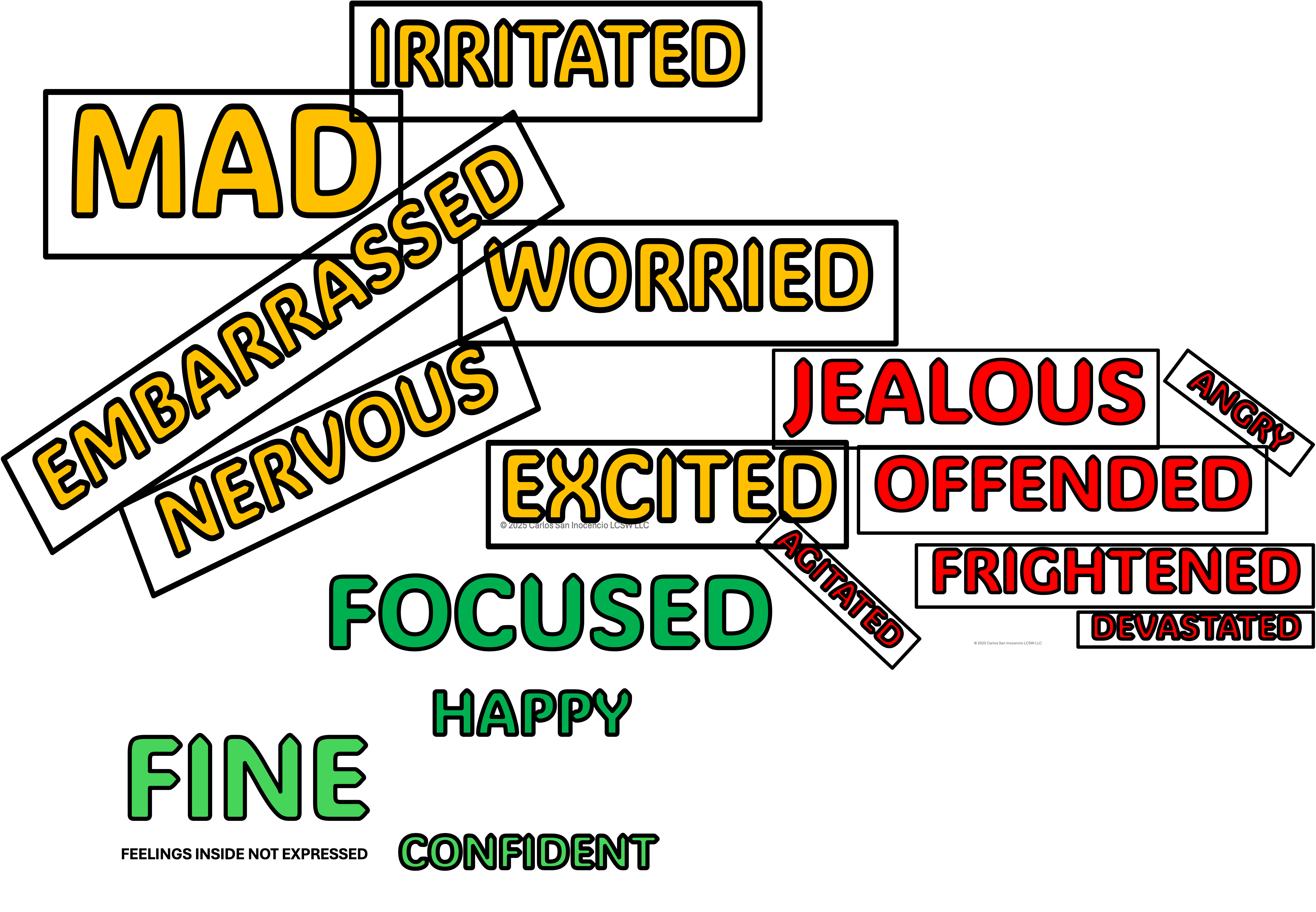 Feelings Floor Check - Words Only - 39 Emotion Cards – The Joyous ...